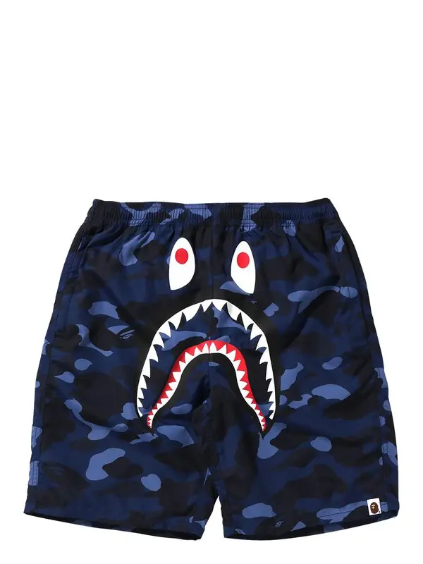 BAPE Color Camo Shark Beach Shorts - Blue