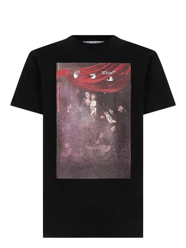 Off-White Sprayed Caravaggio Short-sleeve Slim Tee - Black
