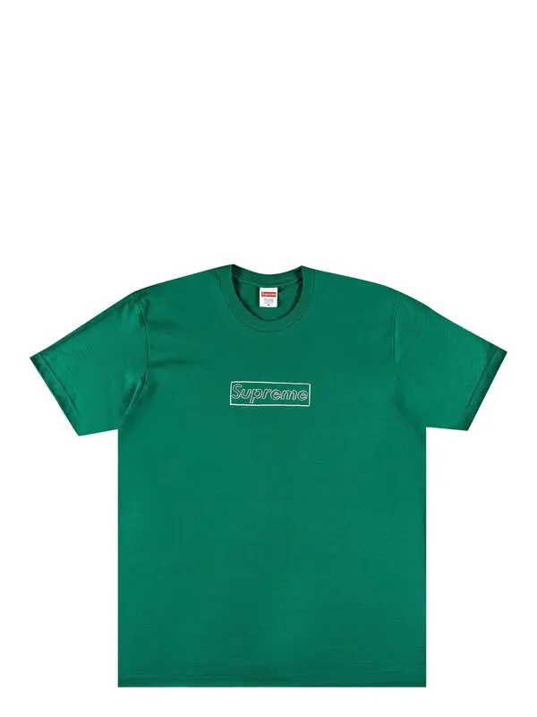 Supreme X Kaws Chalk Logo Tee 'light Pine - Green