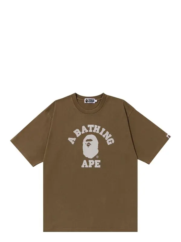 A BATHING APE Stone Wash College Relaxed Tee 'beige - Tan