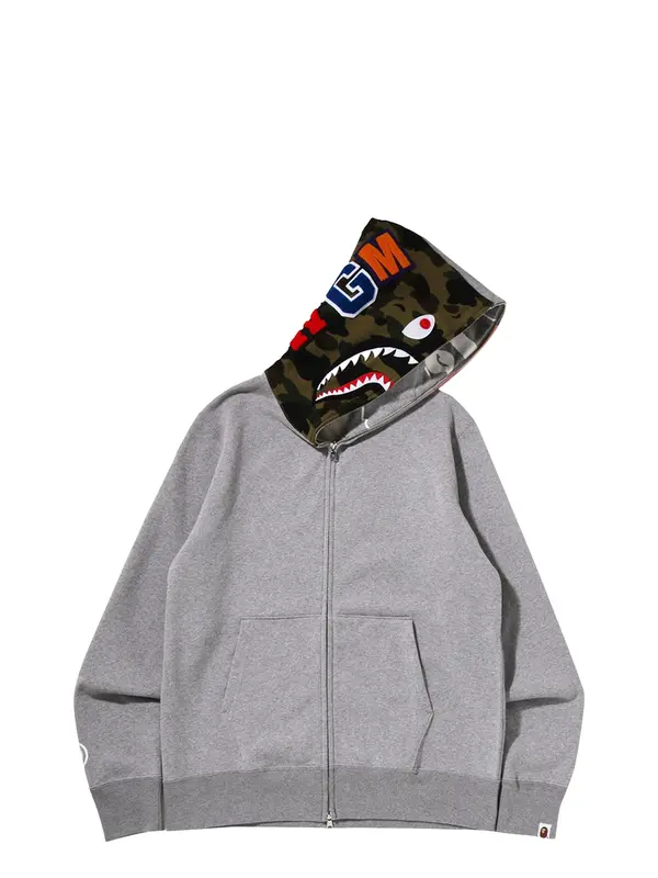 A BATHING APE Crazy Face Full Zip Hoodie - Grey
