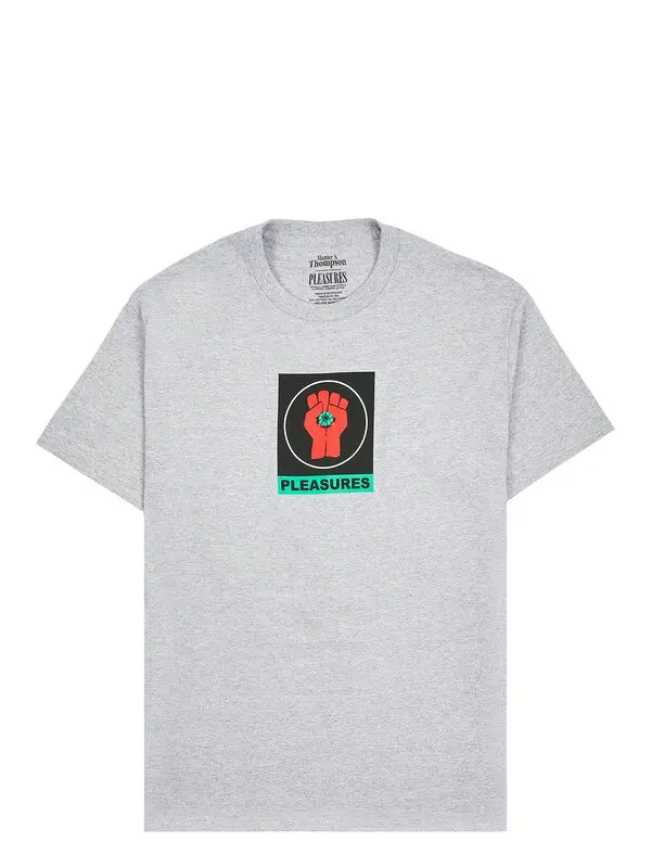 PLEASURES Badge T-shirt - Grey