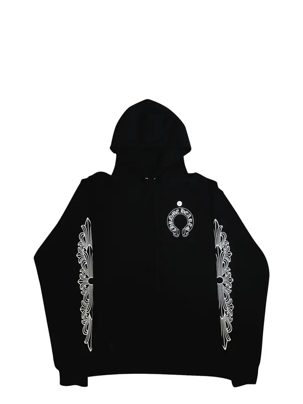 Chrome Hearts Horseshoe Floral Hoodie - Black