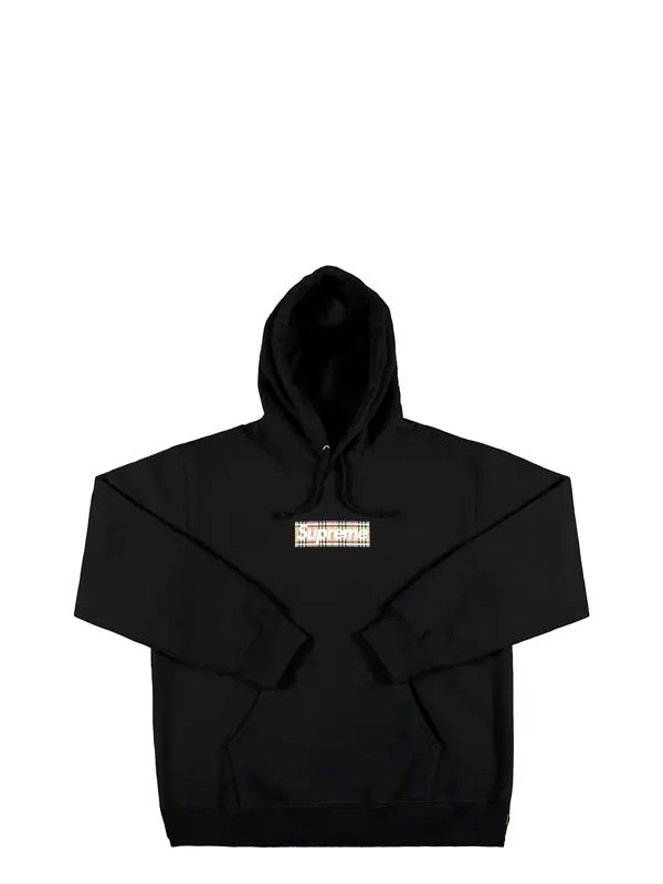 Supreme X Burberry Box Logo Hooded Sweatshirt - Black