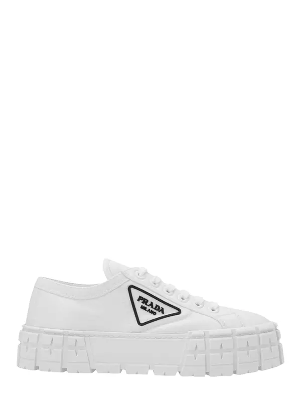 Prada Gabardine Wheel Platform Sneakers - White