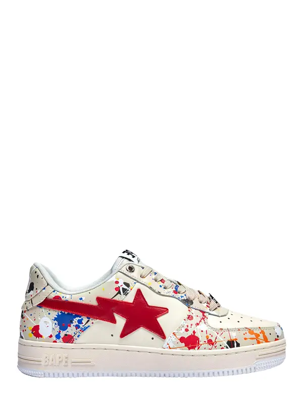 BAPE Bapesta Low Paint Splatter - Cream