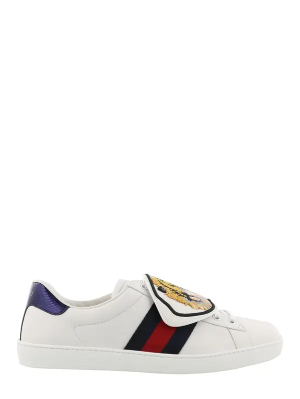 Gucci Ace Tiger Strap Sneakers - White
