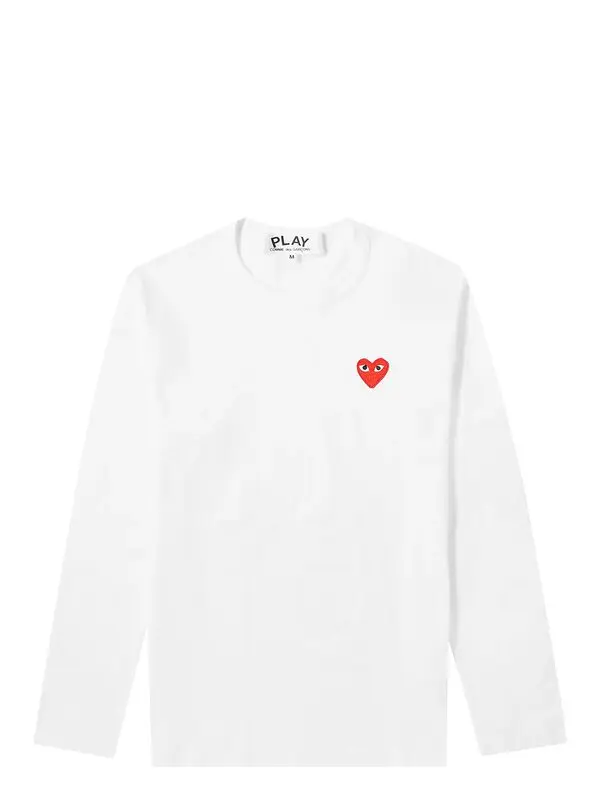 Play Comme Des Garcon Long-sleeve Logo Tee - White