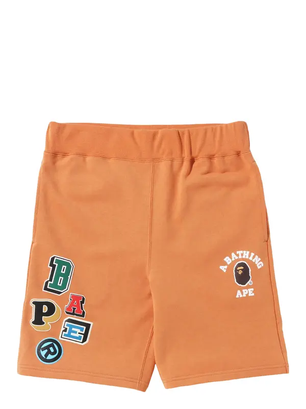 BAPE Multi Fonts Sweatshorts - Orange