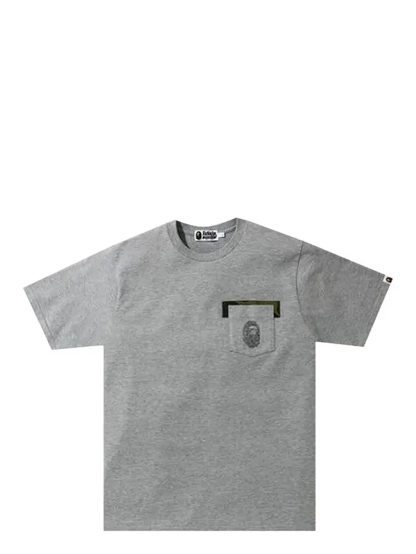 A BATHING APE Reverse Ape Head Pocket Tee - Grey
