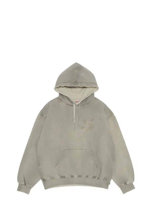Supreme Overdyed Logo Hooded Sweatshirt - Cream