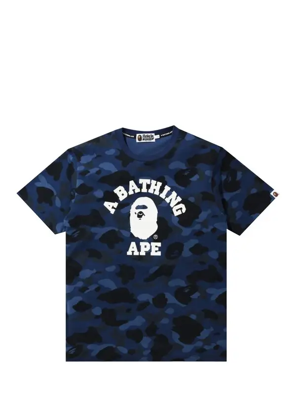 A BATHING APE Color Camo College Tee 'navy - Blue