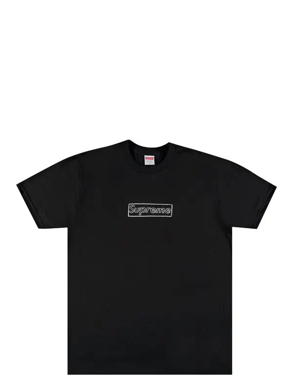 Supreme X Kaws Chalk Logo Tee - Black