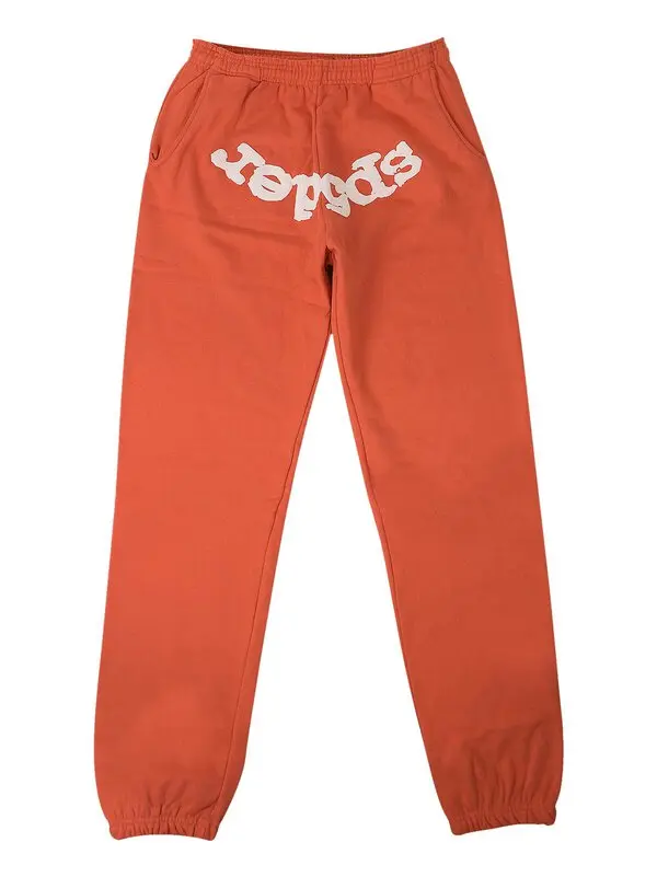 SP5DER Logo Print Sweatpants - Orange