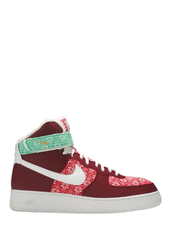 Nike Force 1 High 'christmas Sweater' Sneakers - Red