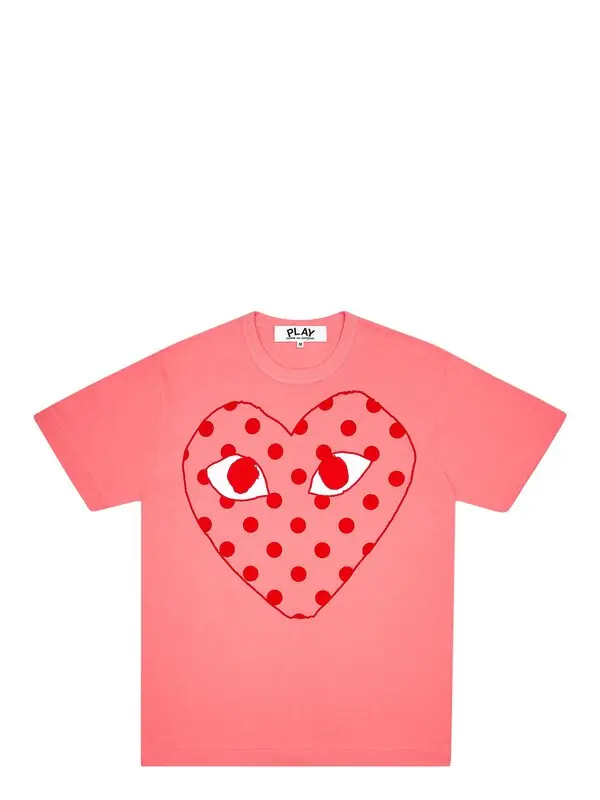 Play Comme Des Garcon Polka Dot Logo T-shirt - Pink