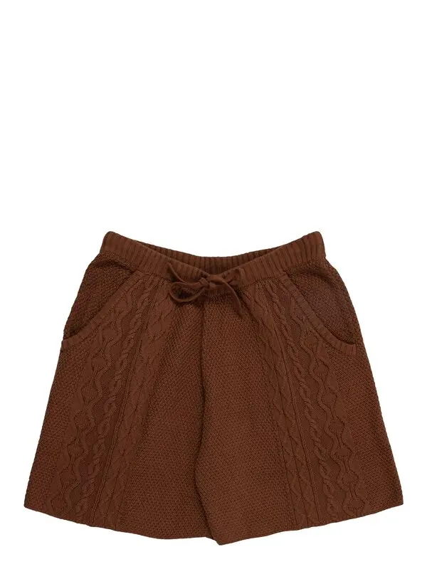 PLEASURES Charlie Knit Shorts - Brown