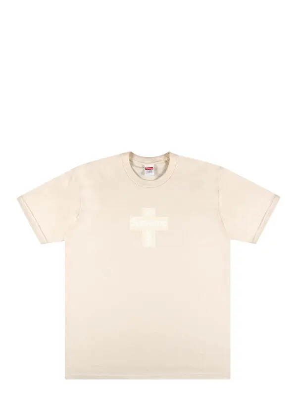 Supreme Cross Box Logo Tee 'natural - Cream