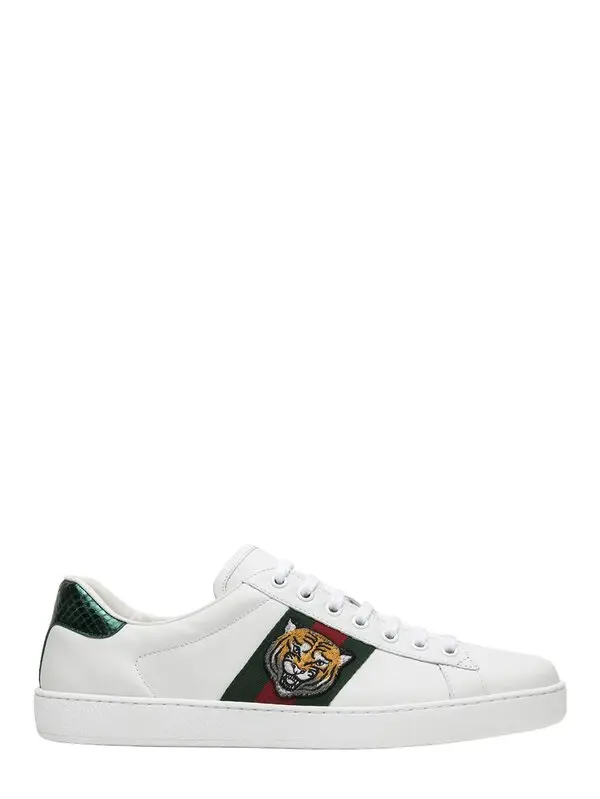 Gucci Ace Embroidered 'tiger' Sneakers - White
