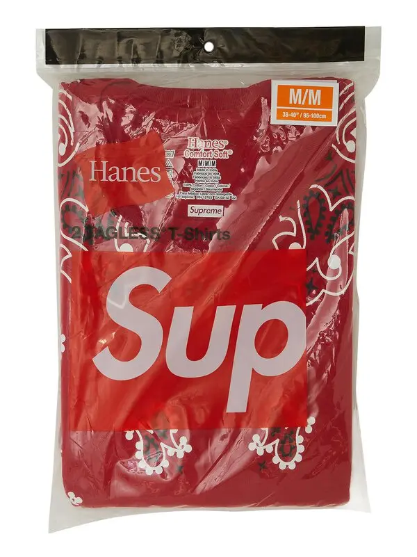 Supreme X Hanes Bandana Tagless Tees - Red