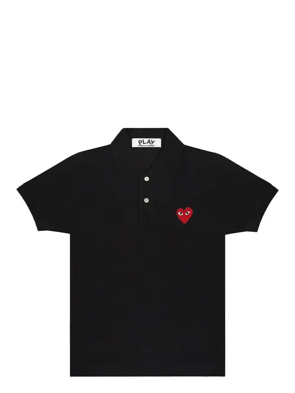 Play Comme Des Garcon Heart Polo - Black