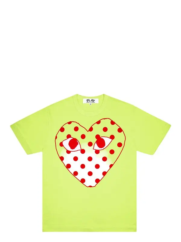 Play Comme Des Garcon Pastelle Polka Dot Logo T-shirt - Green