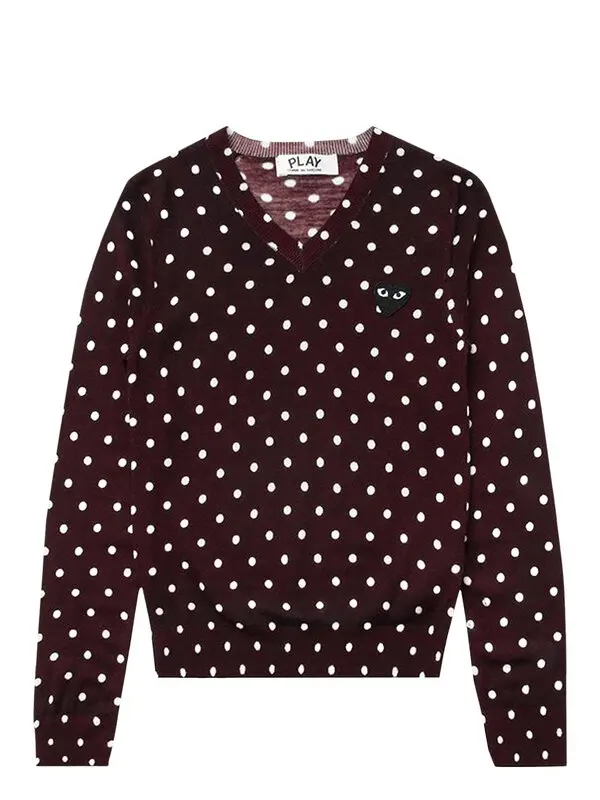 Play Comme Des Garcon Polka Dot Sweater - Red