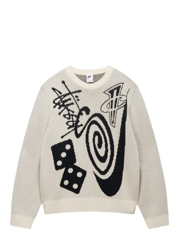 StÜssy X Nike Icon Knit Crewneck Sweater - Cream