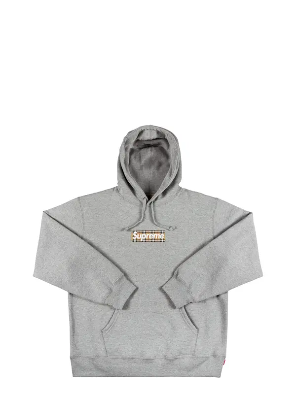 Supreme X Burberry Box Logo Hooded Sweatshirt - Grey