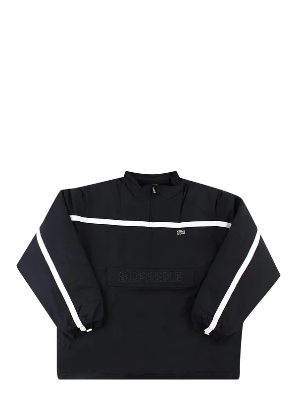 Supreme X Lacoste Puffy Half Zip Pullover - Black