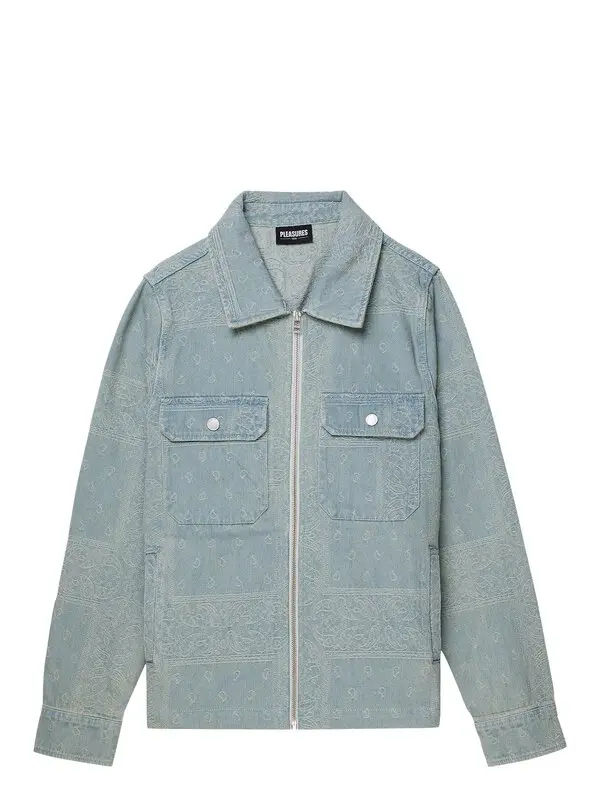 PLEASURES Merit Denim Work Jacket - Blue