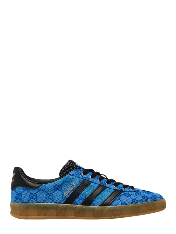 Adidas X Gucci Gazelle Gg Monogram Sneakers - Blue