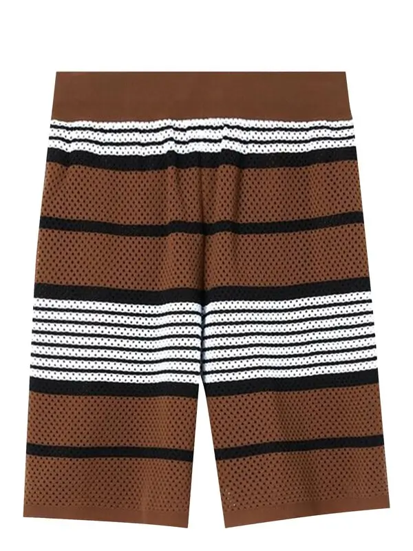 Burberry Striped Shorts - Brown