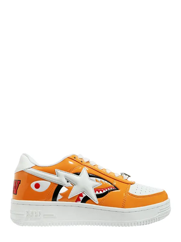 BAPE Bapesta Low M1 'shark Face Color Block' Sneakers - Orange