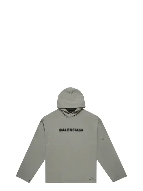 Balenciaga Blurry Logo Hoodie - Grey