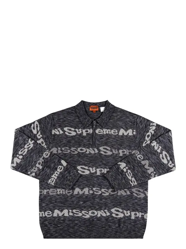 Supreme X Missoni Zip Long-sleeve Polo - Black