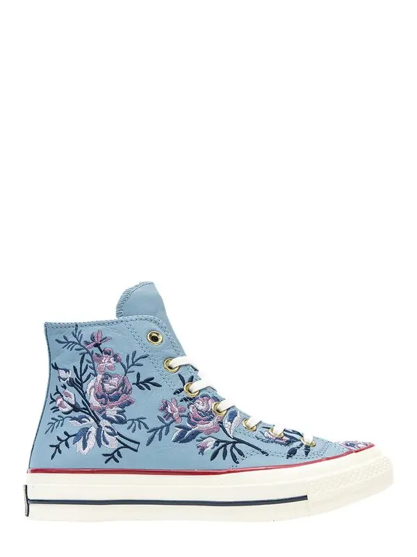 CONVERSE Chuck 70 Hi Floral Embroidery Sneakers - Blue