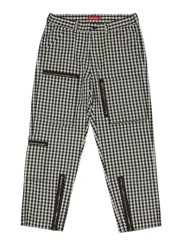 Supreme Gingham Flight Pant - Black