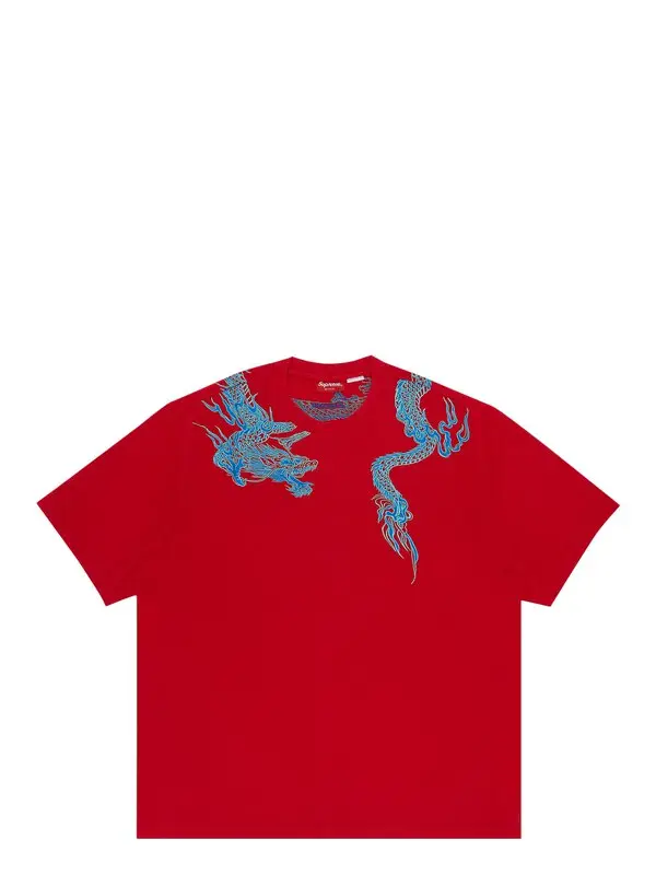 Supreme Dragon Wrap Short-sleeve Top - Red