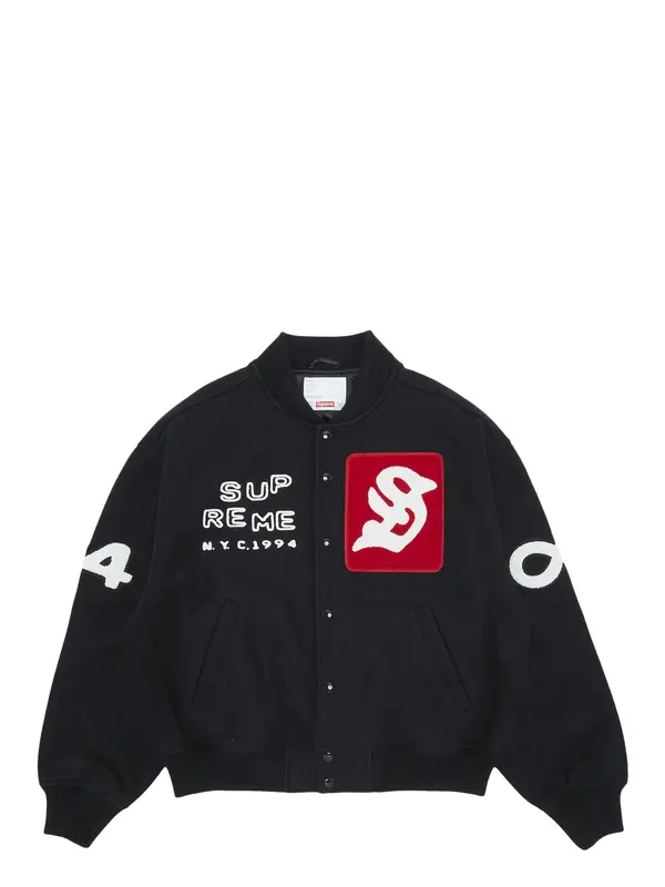 Supreme Tourist Varsity Jacket - Black