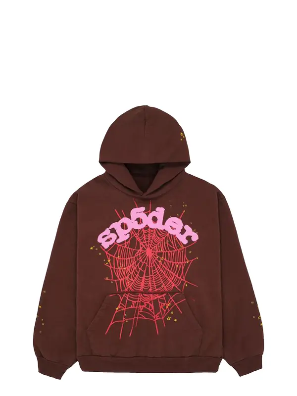 SP5DER Web Printed Hoodie - Brown