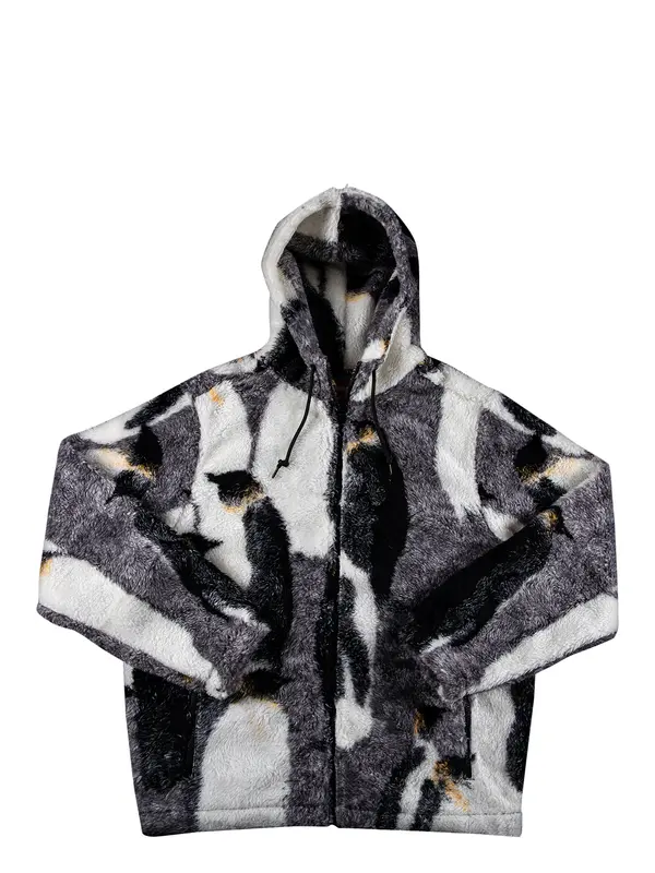 Supreme Penguins Hooded Fleece Jacket - Black