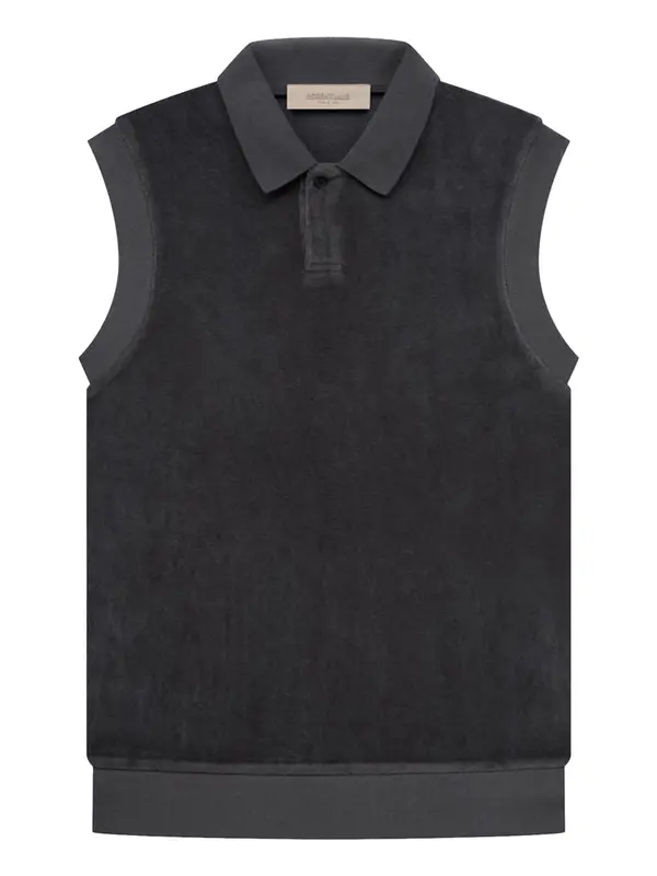 Fear Of God Velour Sleeveless Polo - Black