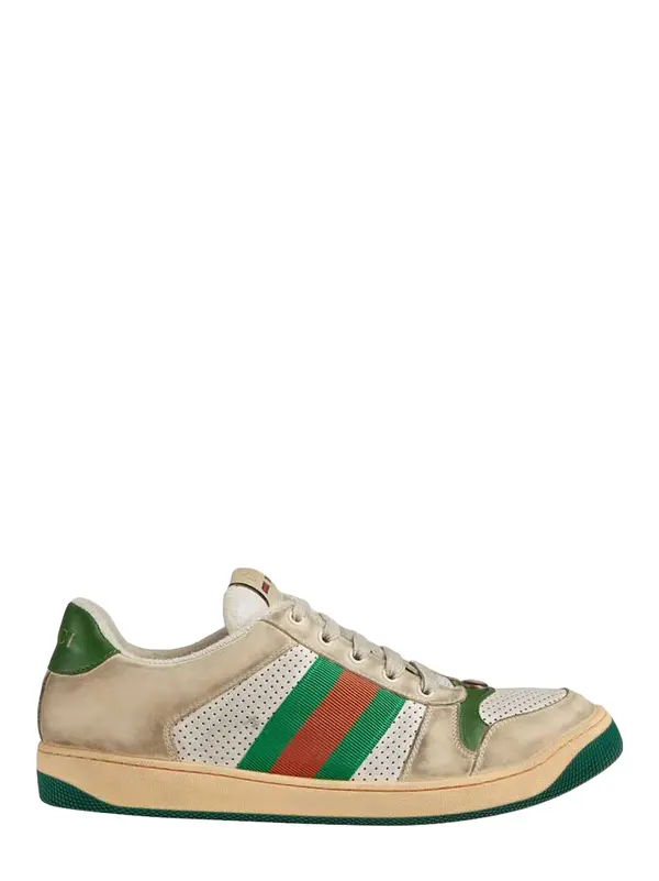 Gucci Screener Distressed Sneakers - White