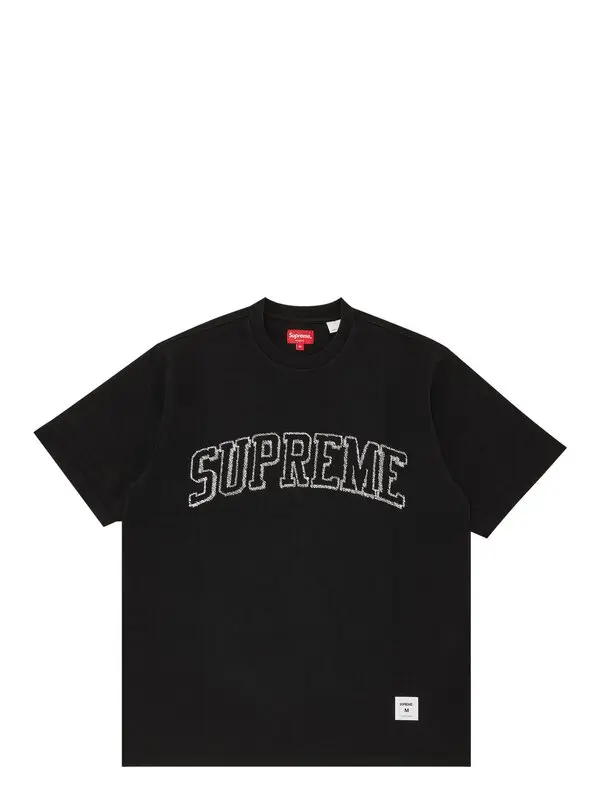 Supreme Sketch Embroidered Short-sleeve Top - Black