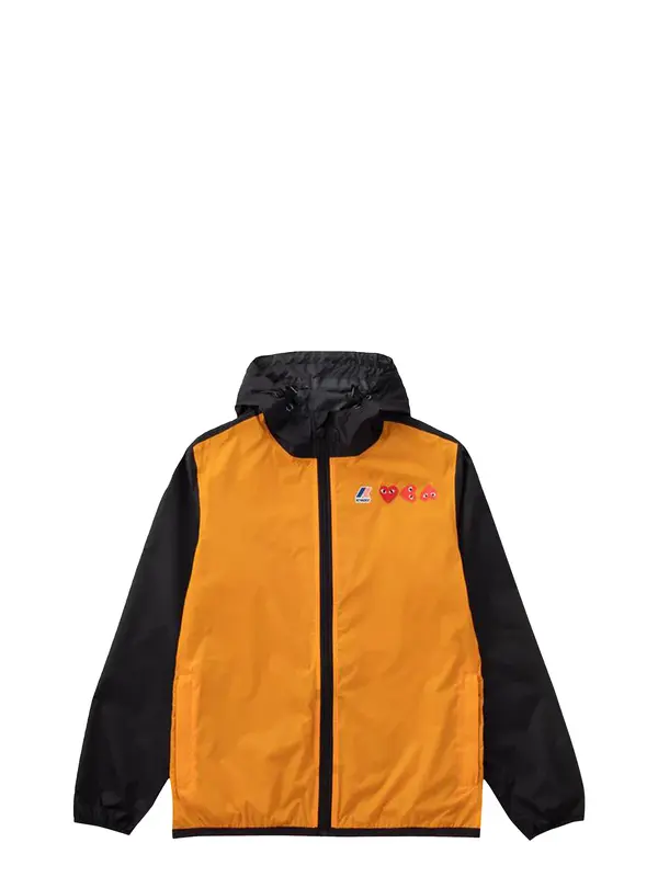 Play Comme Des Garcon K-way Hoodie Full Zip /black - Orange