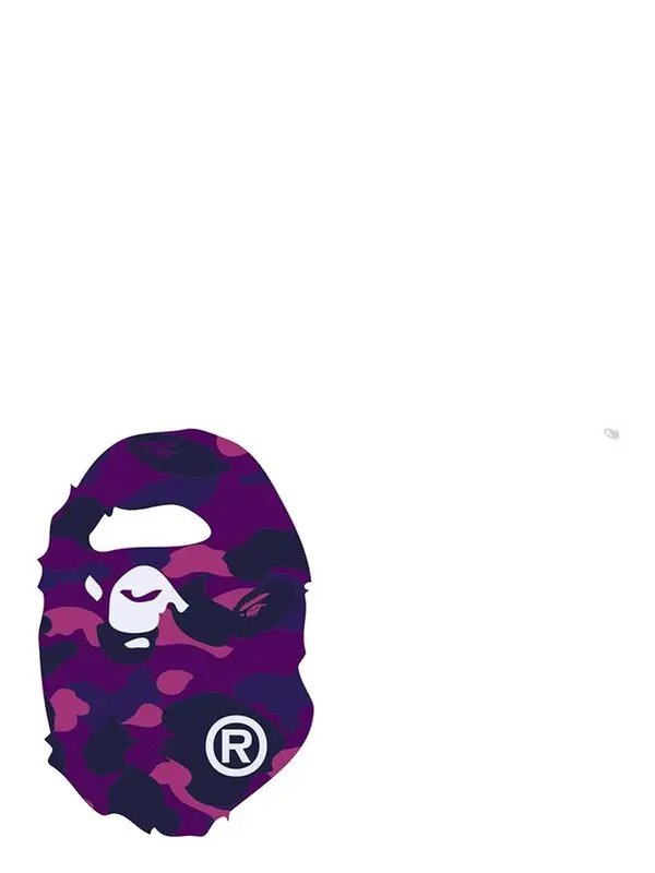A BATHING APE Color Camo Big Ape Head Tee /purple - White