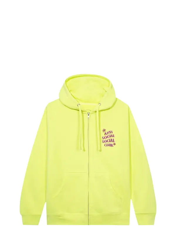 ANTI SOCIAL SOCIAL CLUB Coral Crush Zip Up Hoodie - Yellow