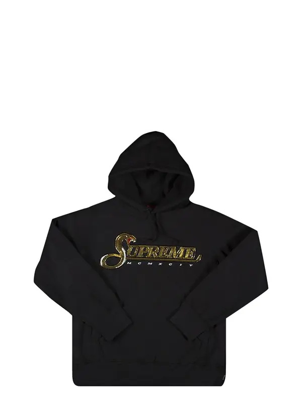 Supreme Sequin Viper Hooded Sweatshirt - Black