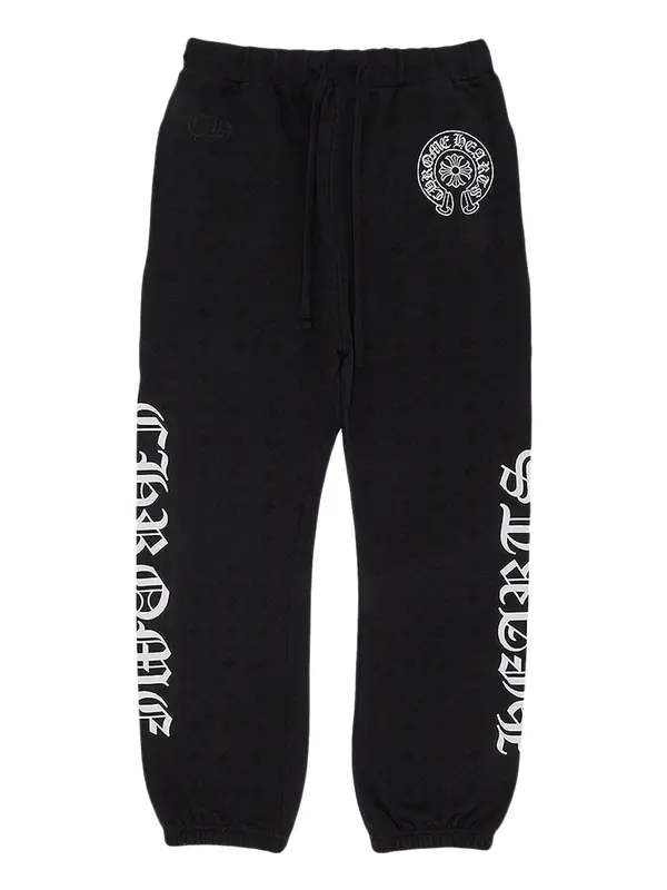 Chrome Hearts All Over Monogram Horseshoe Logo Sweatpants - Black